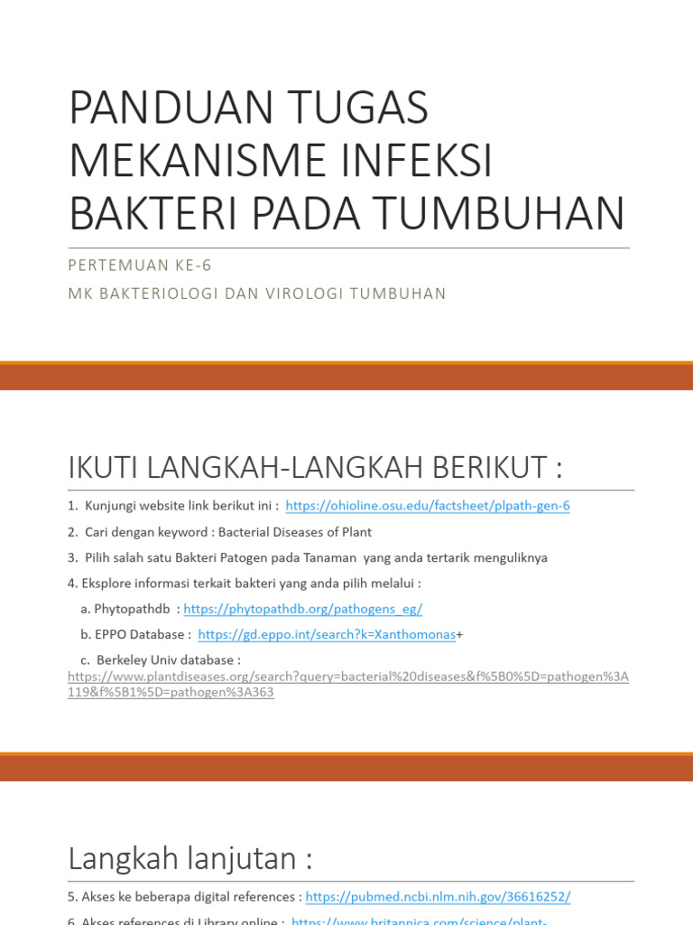 Mekanisme Infeksi Bakteri pada Tanaman | PDF