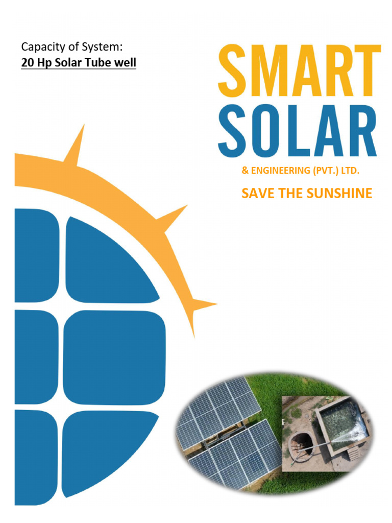 20 HP Solar Tubewell Proposal | PDF | Solar Power | Solar Panel