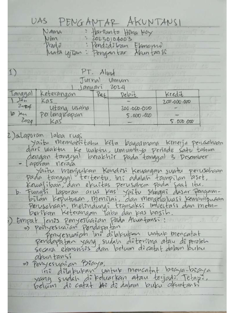 UAS PENGANTAR AKUNTANSI | PDF