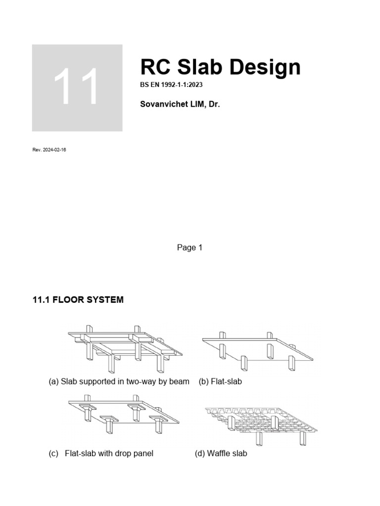 Chapter 11 RC Slab Flexural Design | PDF | Beam (Structure) | Applied And Interdisciplinary Physics