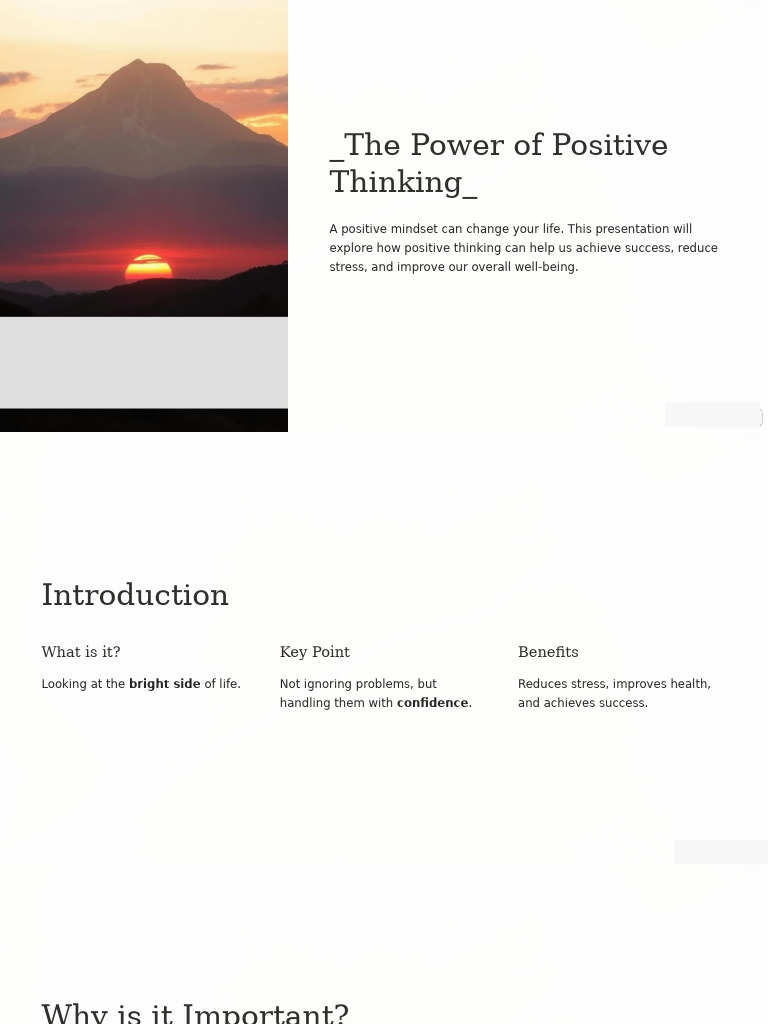 The Power of Positive Thinking | PDF