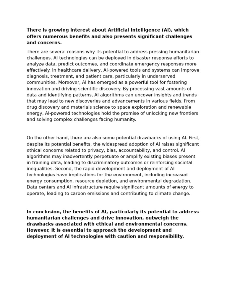 AI: Benefits and Challenges Explained | PDF | Artificial Intelligence ...