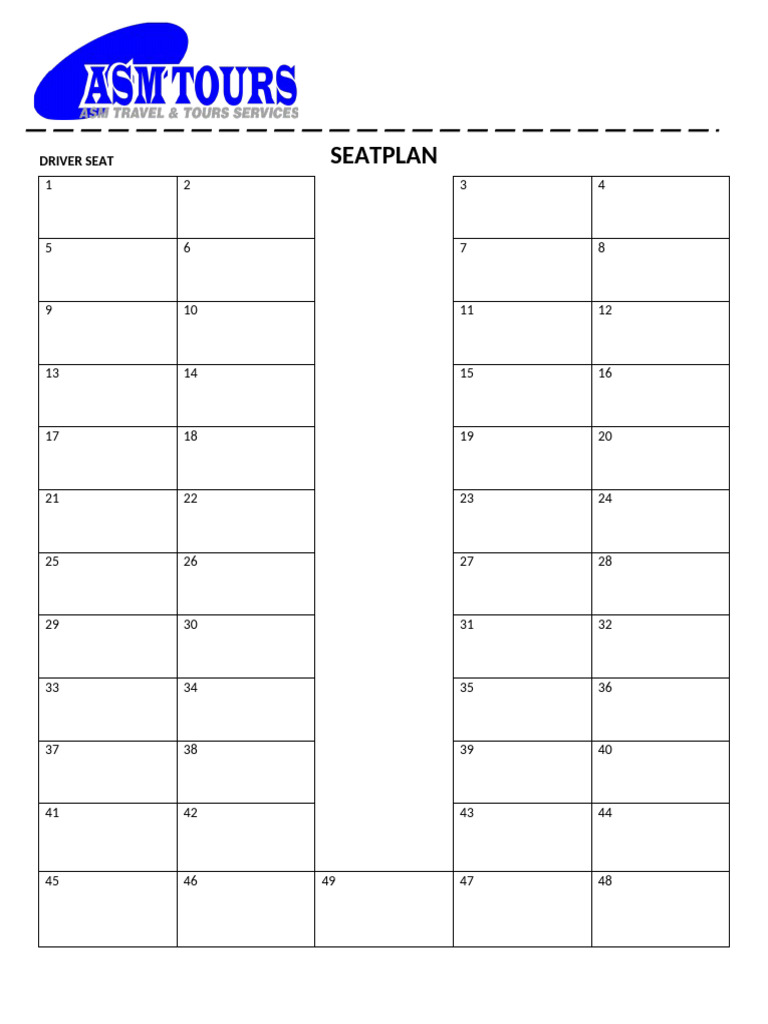 Driver Seat Plan Layout Guide | PDF