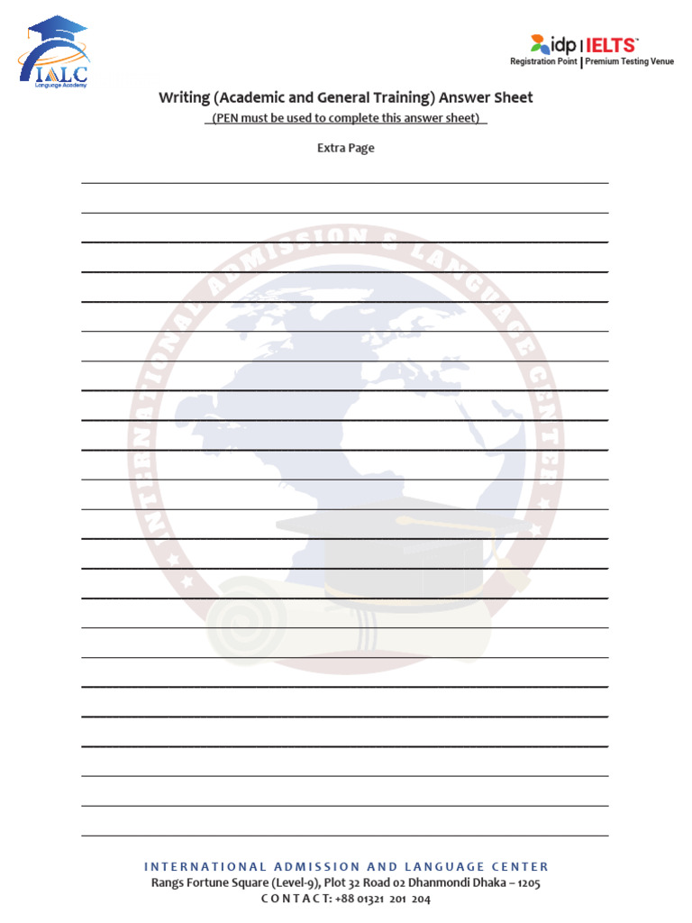 Answer Sheet - PDF Extra Page | PDF | International English Language ...