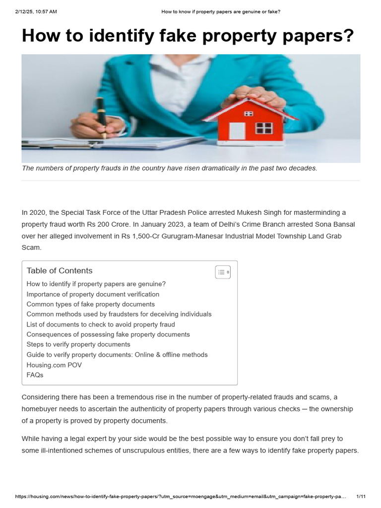 How To Know If Property Papers Are Genuine or Fake | PDF | Deed | Fraud