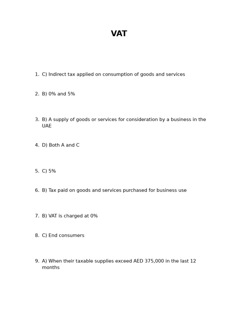 VAT Answers | PDF