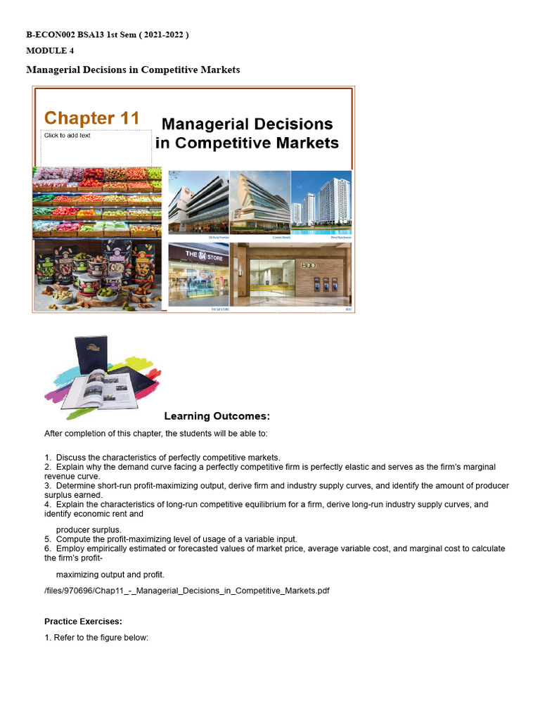 Chapter 11 in School Book | PDF | Long Run And Short Run | Profit (Economics)