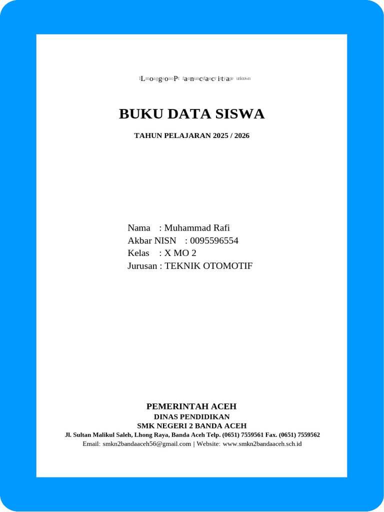 Data Pribadi Muhammad Rafi Akbar | PDF