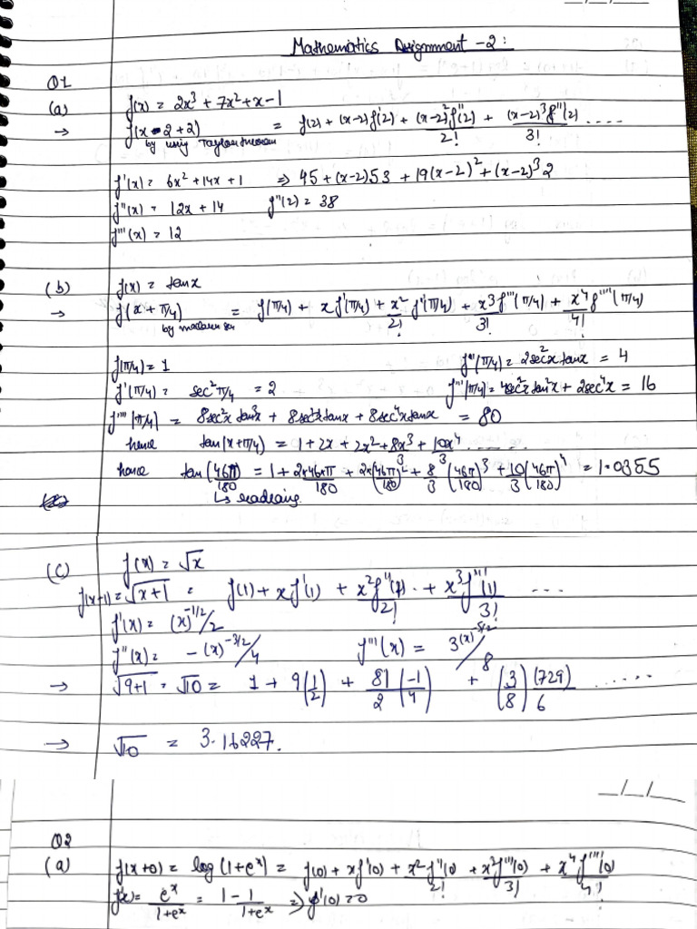 MAths 1 Assignemnt Soln | PDF