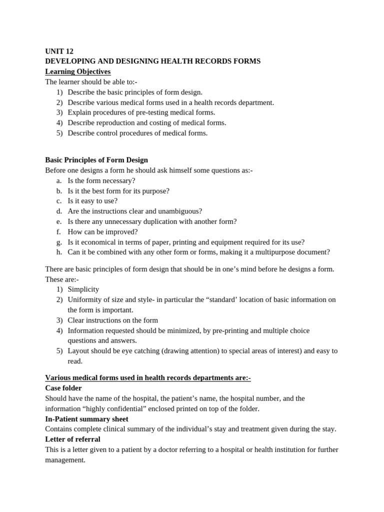 Designing Effective Health Record Forms | PDF | Electronic Health ...