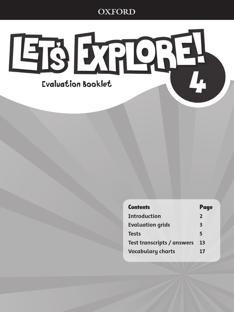 Evaluation Booklet for Let's Explore 4 | PDF | Vocabulary | Learning
