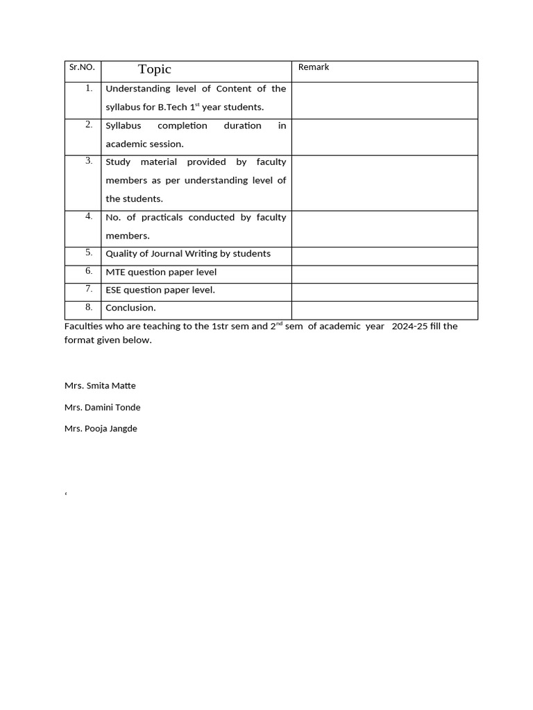 1st to 2ns Sem Feedback Review | PDF