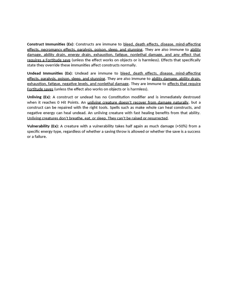 Unıversal Creature Rules | PDF