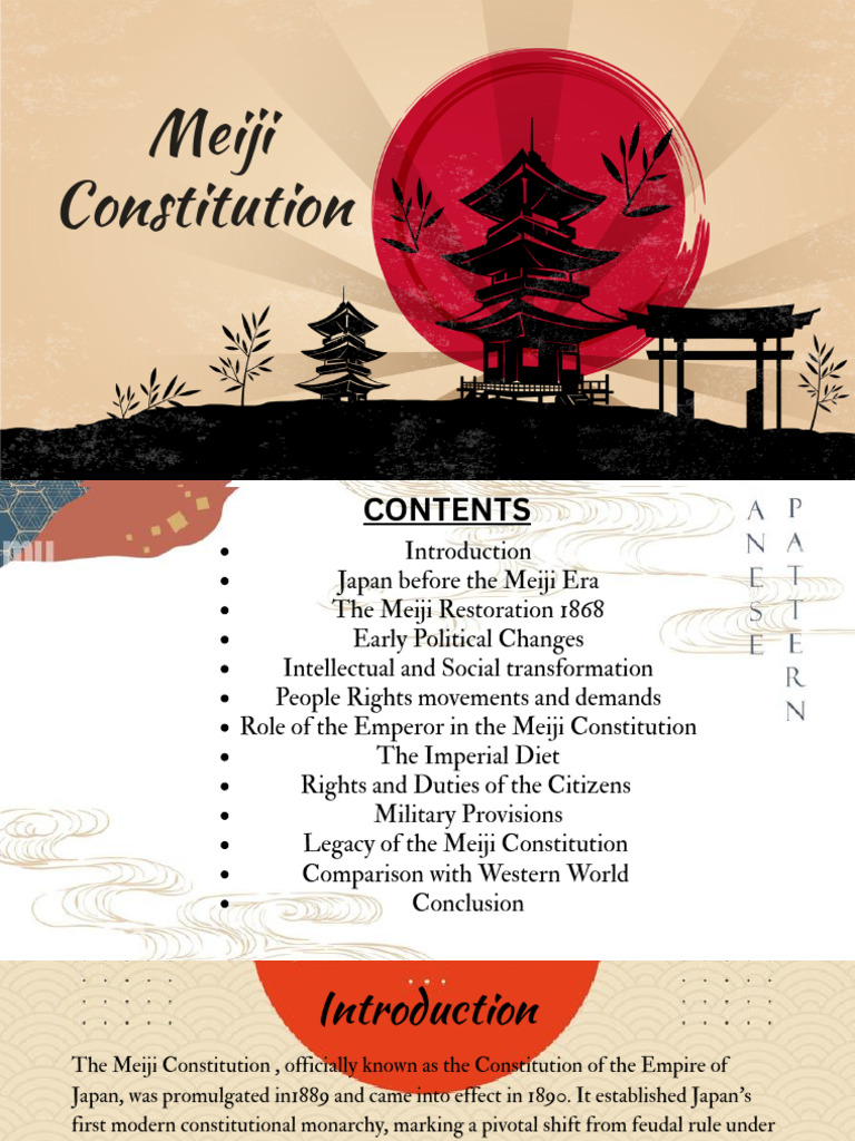 Meiji Constitution Changes After WWII | PDF | Japan | Shogun
