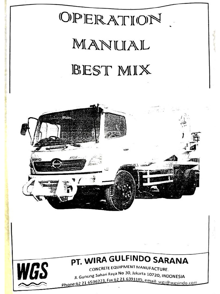 Buku Manual Truck Mixer | PDF