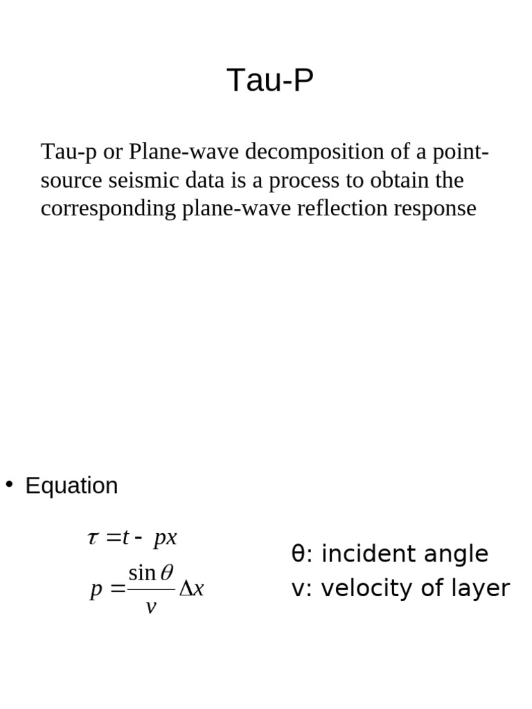 Tau-P Transform in Seismic Analysis | PDF