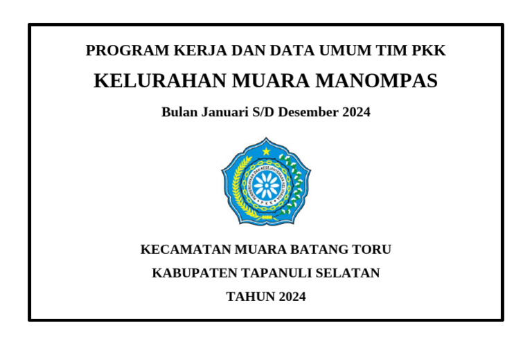 Cover Program Kerja Tim PKK | PDF