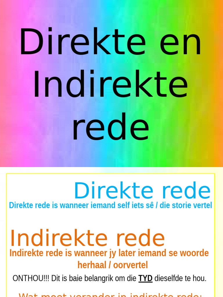 Direkte en Indirekte Rede | PDF
