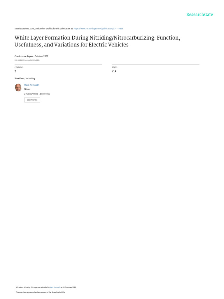 White Layer Formation During NitridingNitrocarburi | PDF | Nitrogen ...