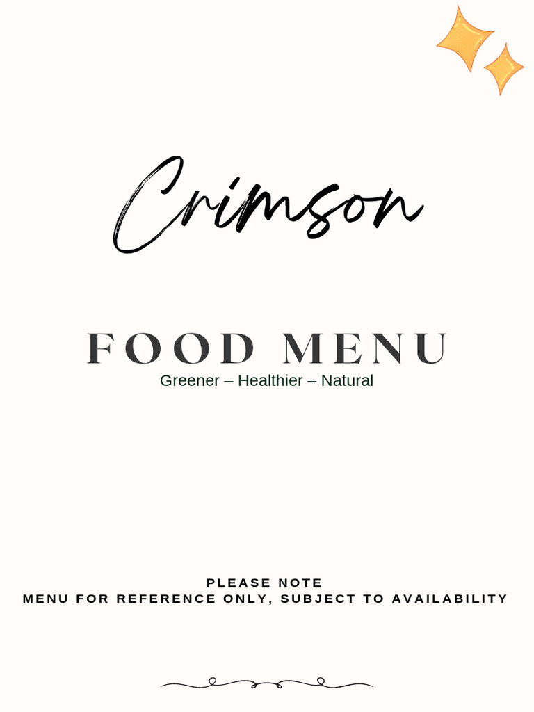 Crimson Food Menu (NON VEG) | PDF