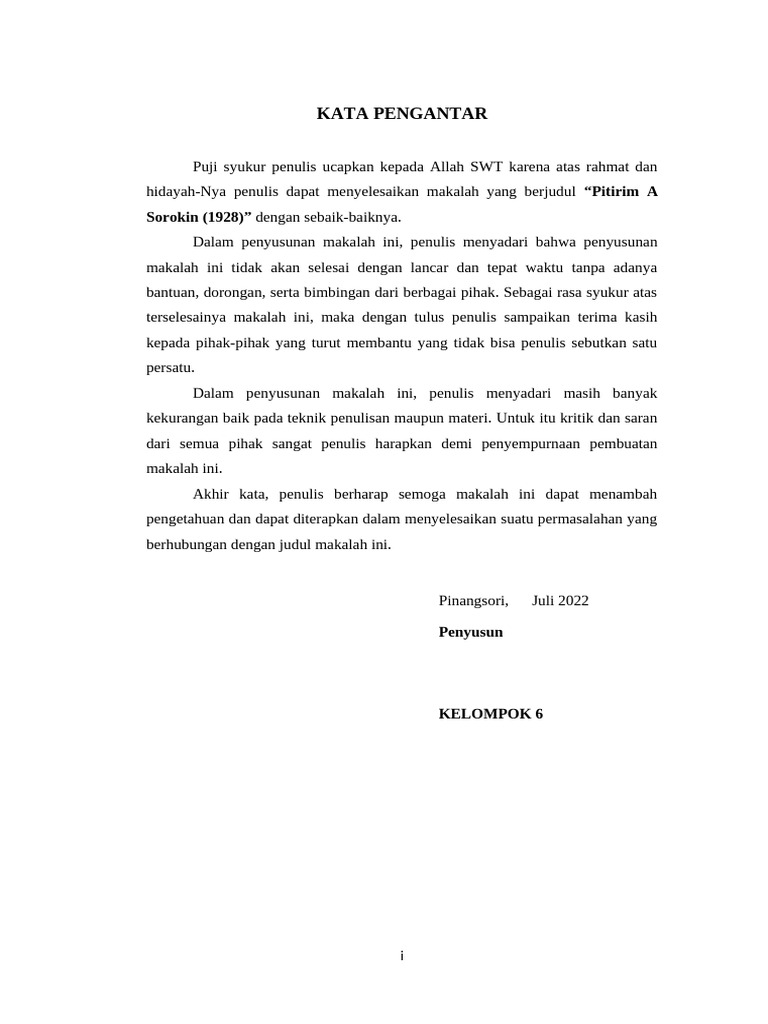 Makalah Pitirim A Sorokin 1928 | PDF