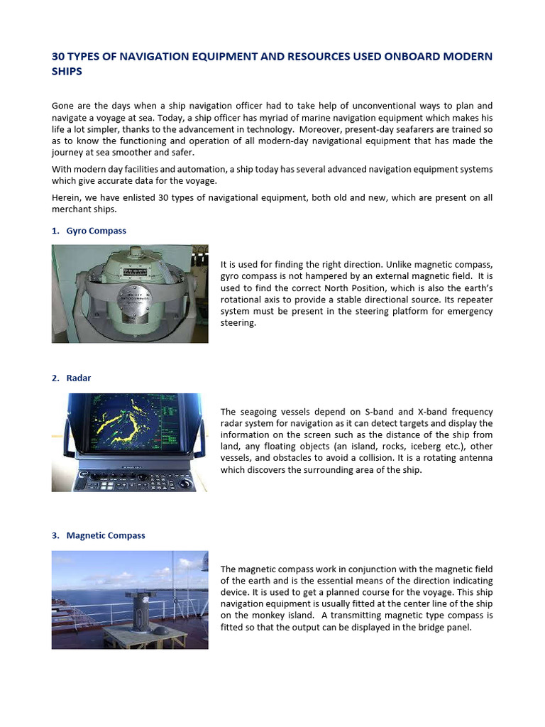 30 Essential Navigation Tools for Ships | PDF | Navigation | Ships