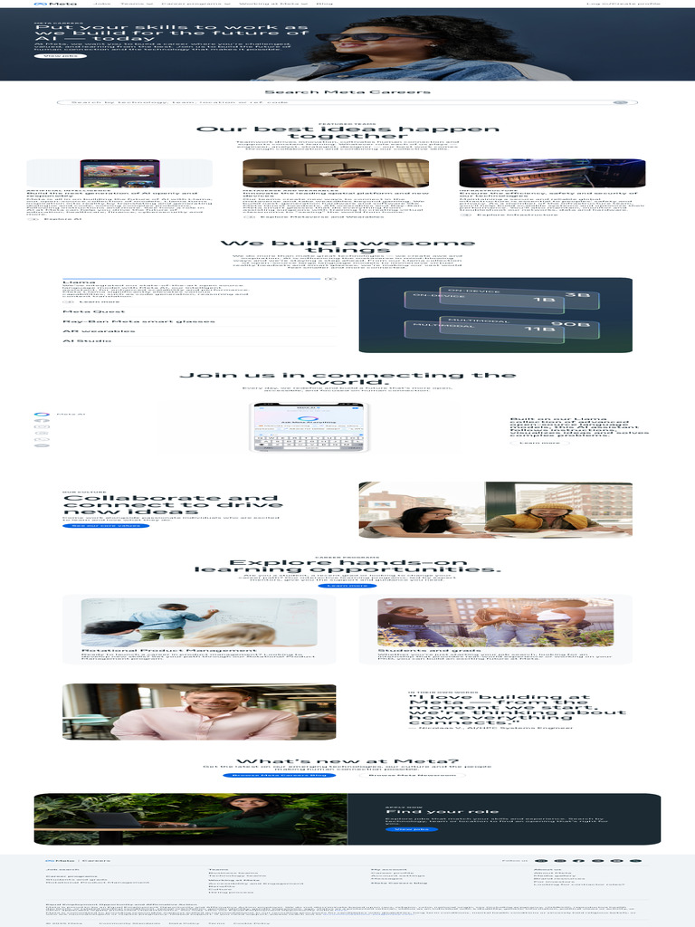 Meta Careers Do The Most Meaningful Work of Your Career Meta Careers | PDF | Artificial ...