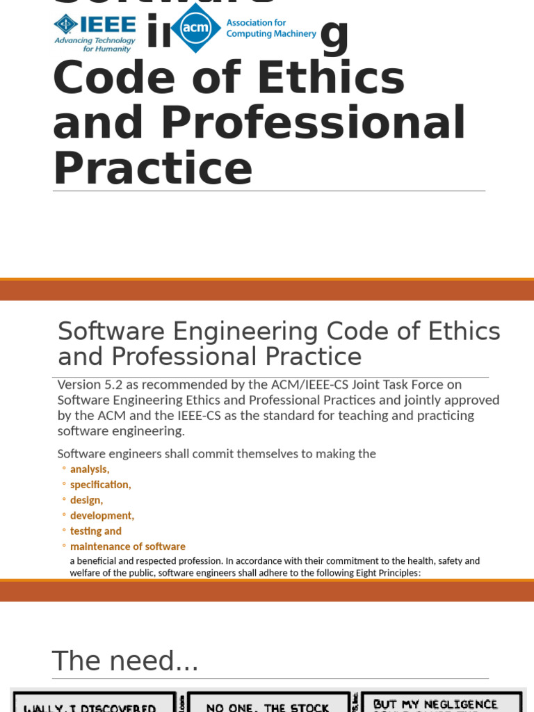 Software Engineering Code of Ethics and Professional Practice | PDF ...
