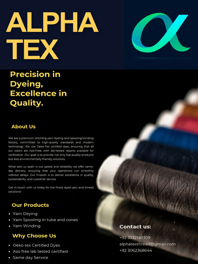 Premium Yarn Dyeing & Spooling Services | PDF