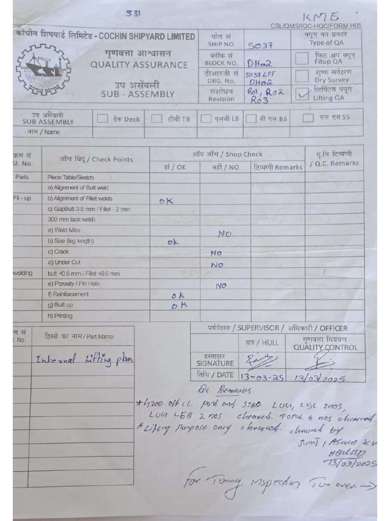 07 Lifting Qa1 | PDF
