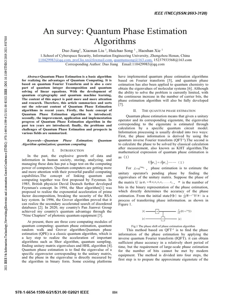 An_survey_Quantum_Phase_Estimation_Algorithms | PDF