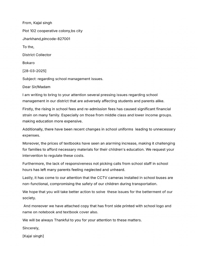 DC Official Letter. 26032025 | PDF