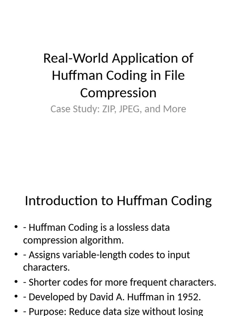 Huffman Coding Case Study | PDF