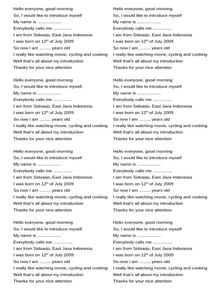 Introcution My Self | PDF