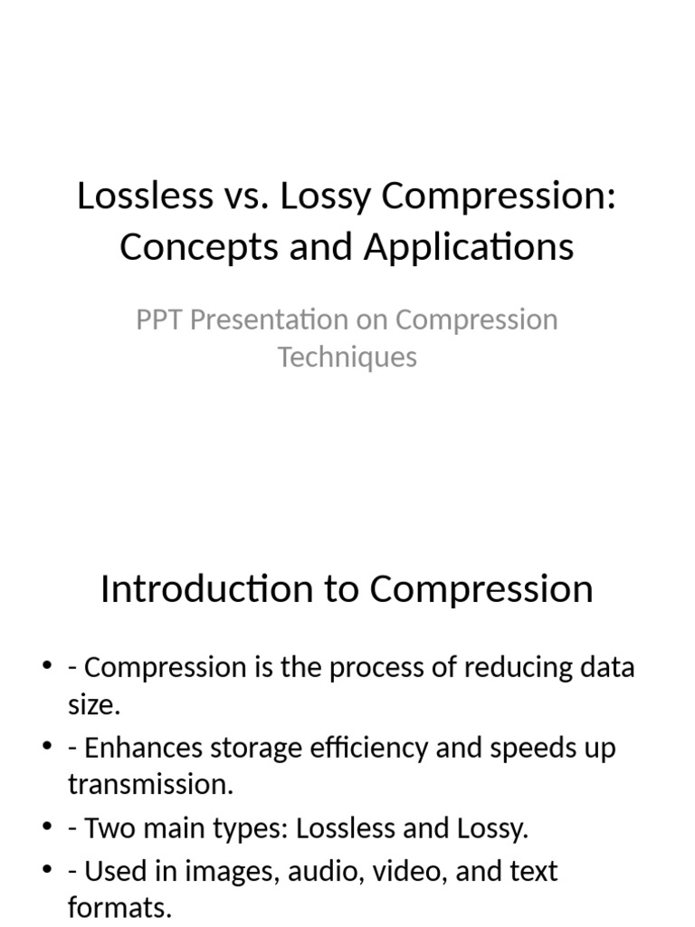 Lossless vs. Lossy Compression Explained | PDF