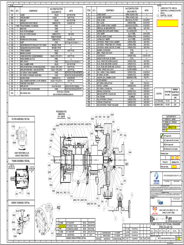 Pump Cross Sectional Drawing | PDF
