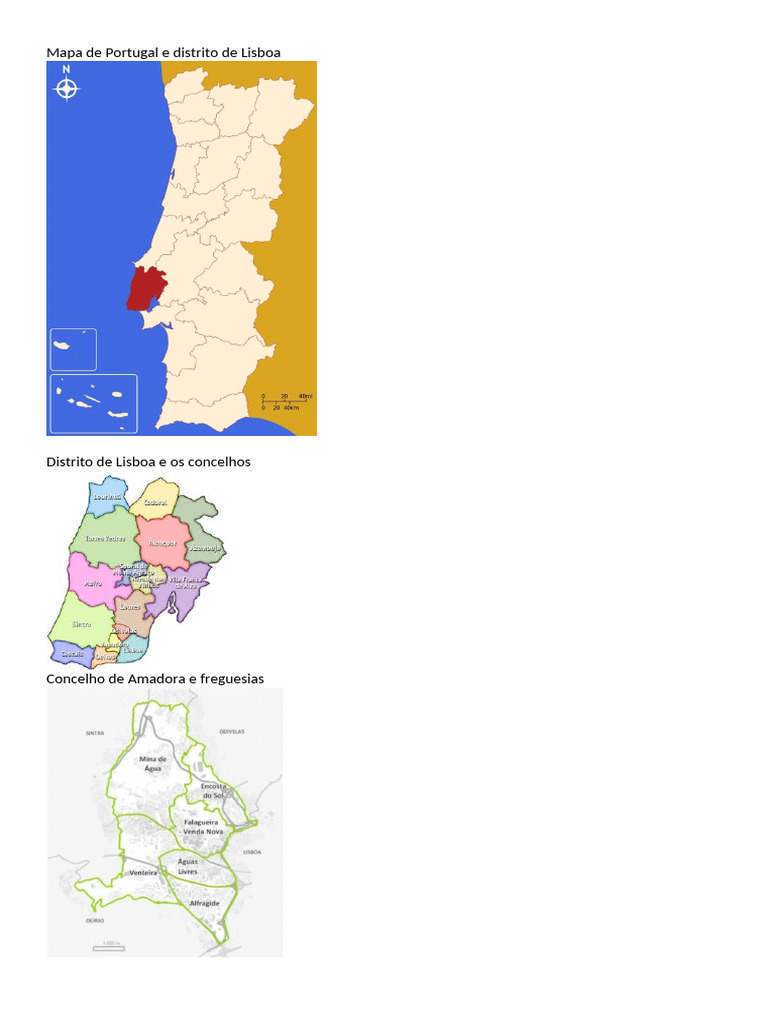 Mapas Distritos E Concelhos DE PORTUGAL | PDF
