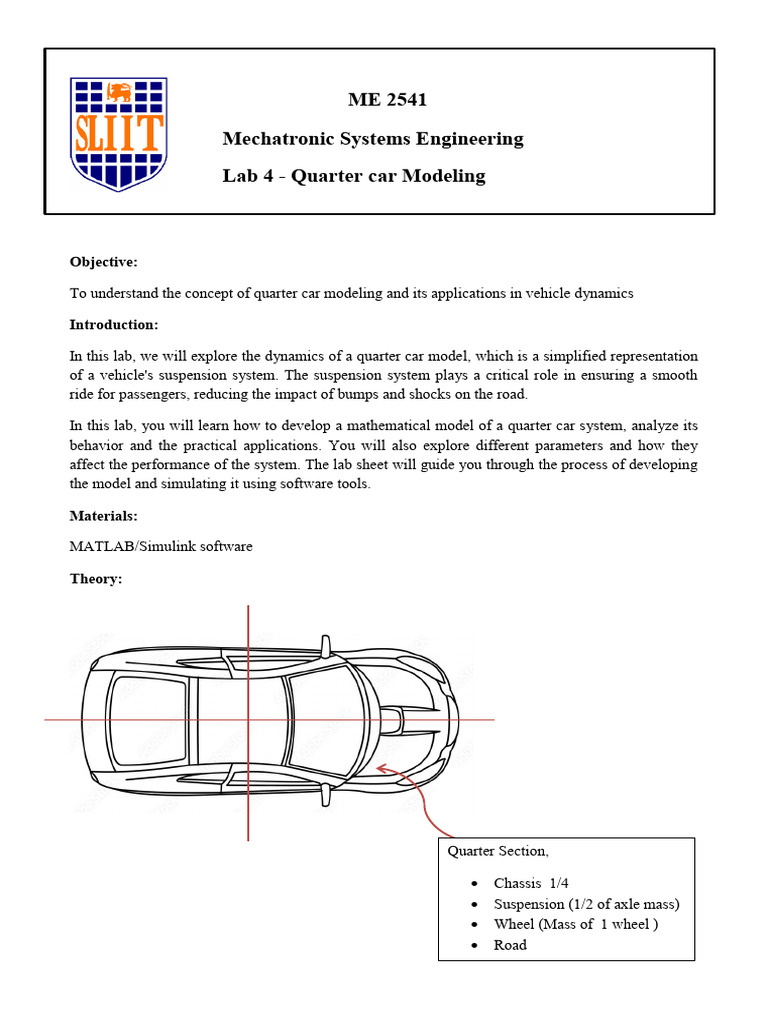 Quarter Car Model Simulation Lab | PDF | Mechanical Engineering