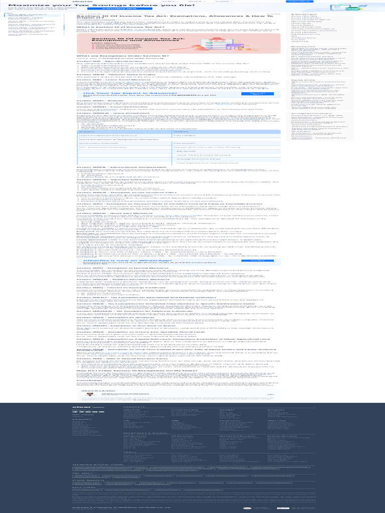 Section 10 of Income Tax Act - Exemptions, Allowances and How To Claim ...