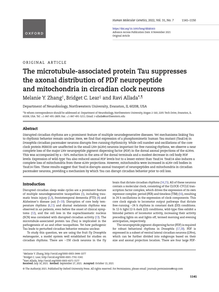 The Microtubule-Associated Protein Tau Suppresses The Axonal ...