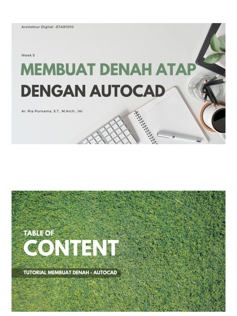 Tutorial Denah Atap dengan AutoCAD | PDF