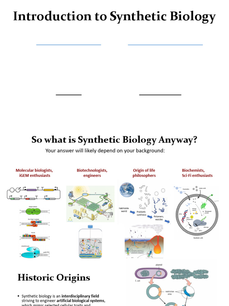 1 - Synthetic Biology - Introduction | PDF | Biofuel | Biosensor
