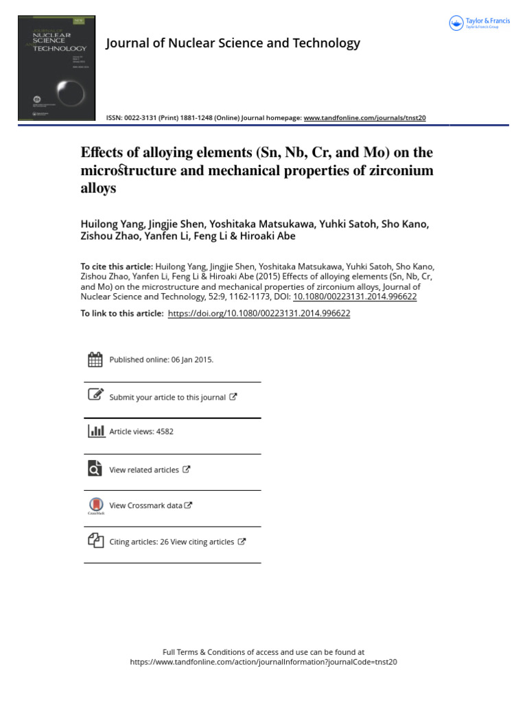 Effects of Alloying Elements Sn Nb Cr and Mo on the Microstructure and Mechanical Properties of ...