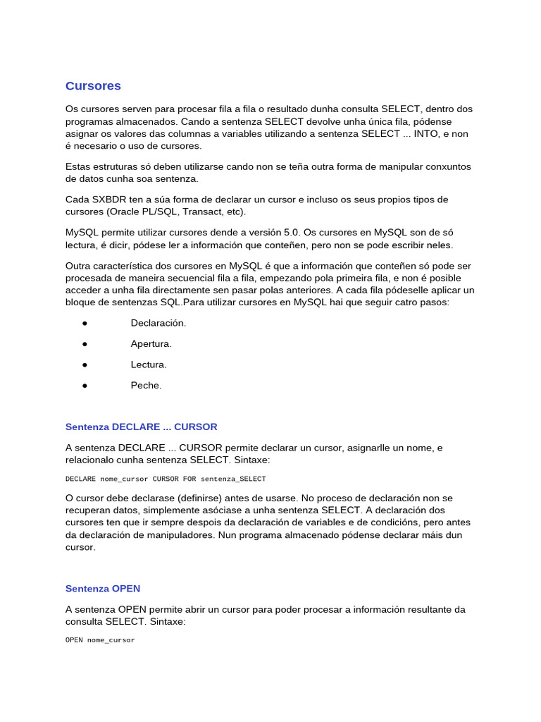 UD3 Parte 3 Automatización de Tarefas Cursores | PDF