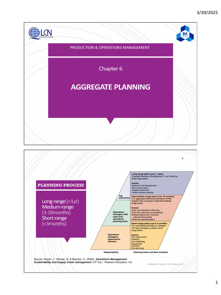 242.pom.6.aggregate Planning | PDF