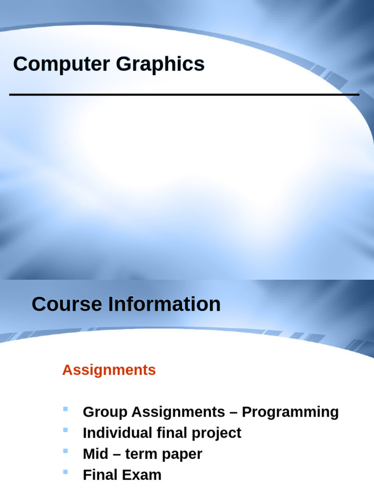 CGLecture 01 Graphics-1 | PDF | Computer Graphics | Visualization (Graphics)