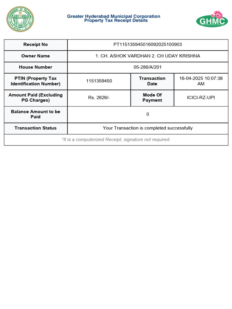 Httpsonlinepayments GHMC Gov inptaxDownloadPDF | PDF