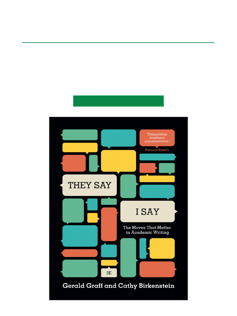 They Say / I Say: Academic Writing Guide | PDF | Rhetoric | Human ...