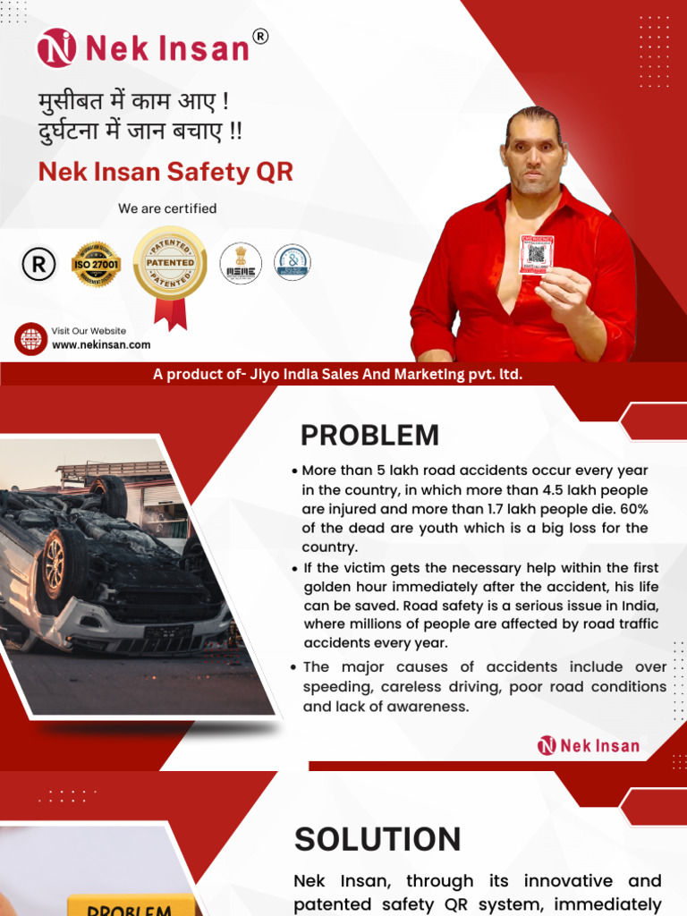 Nek India: Lifesaving & Challan-Saving QR Codes | PDF | Emergency | Trademark