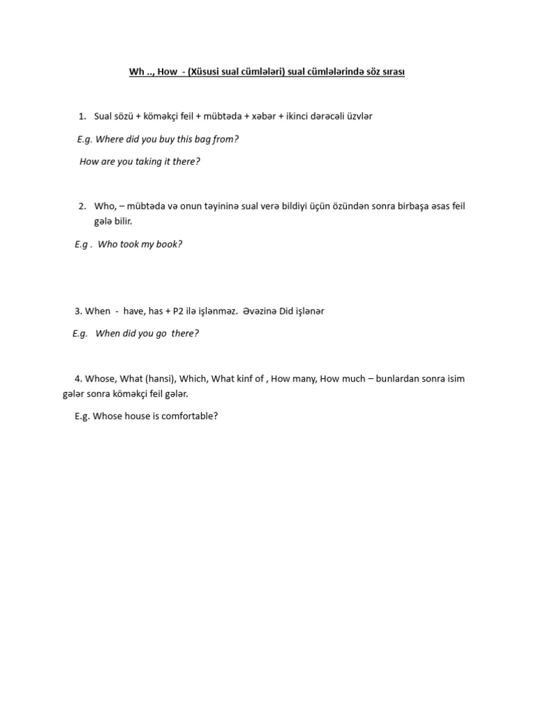 Lesson 152 - 153 - WH Questions | PDF